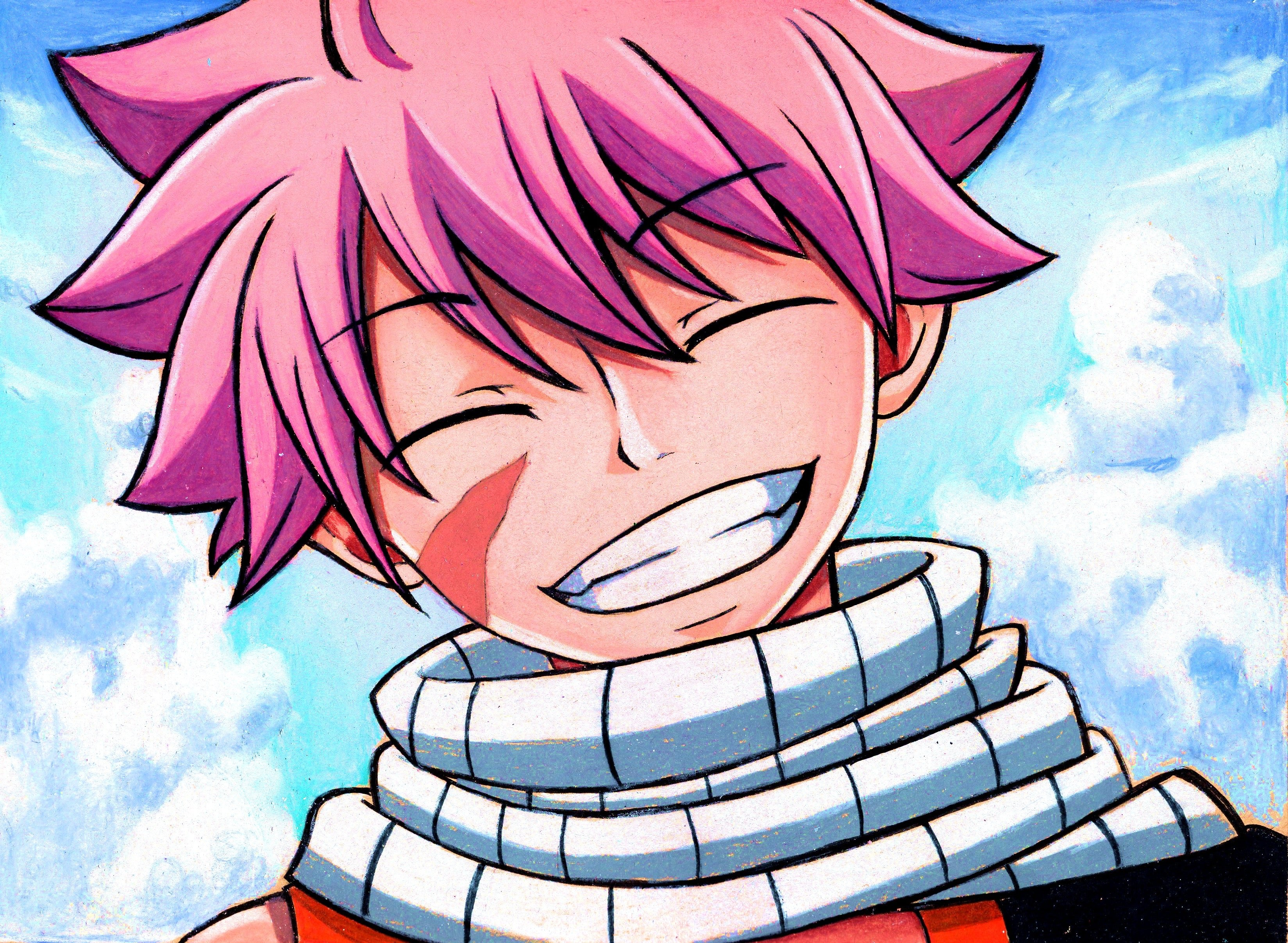 Fairy Tail Natsu Smiling Drawing