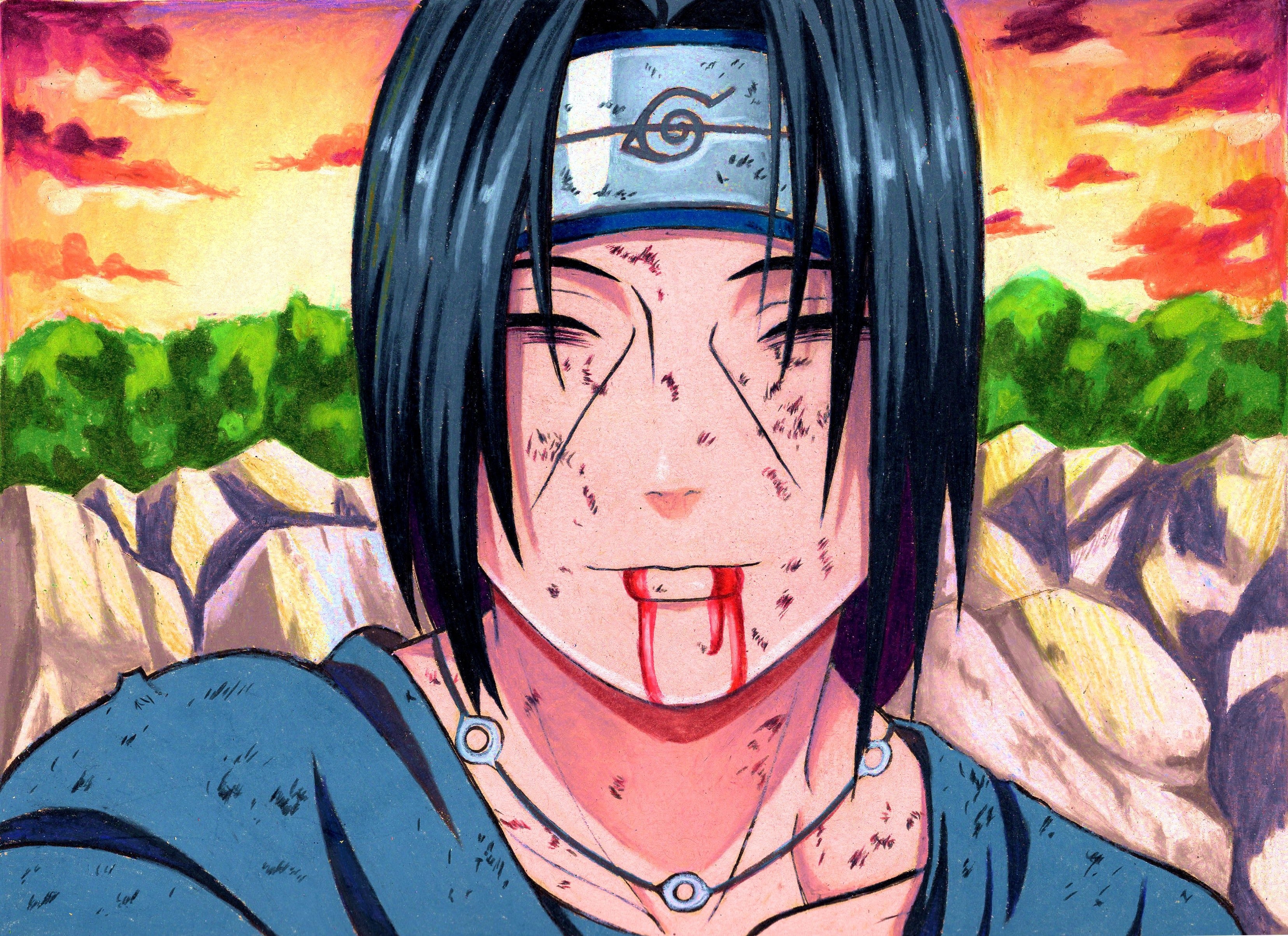 Itachi Death Drawing Download Itachi Uchiha Anime Naruto HD Wallpaper